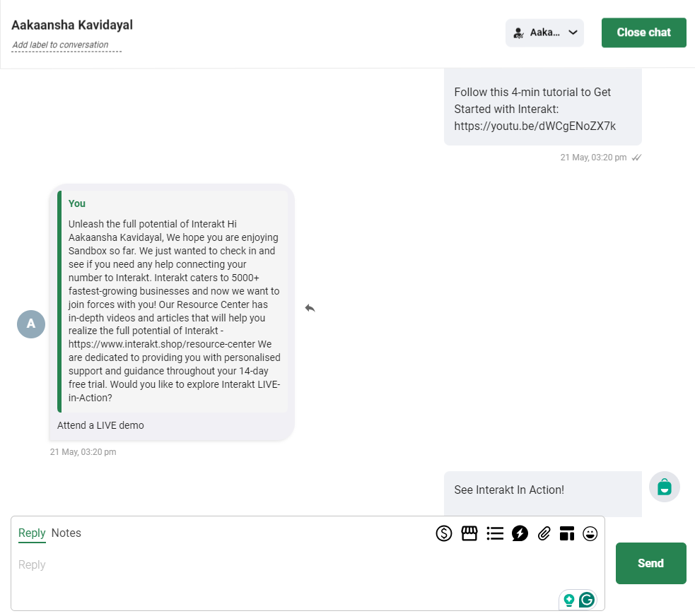 How to open & close chats on Interakt?