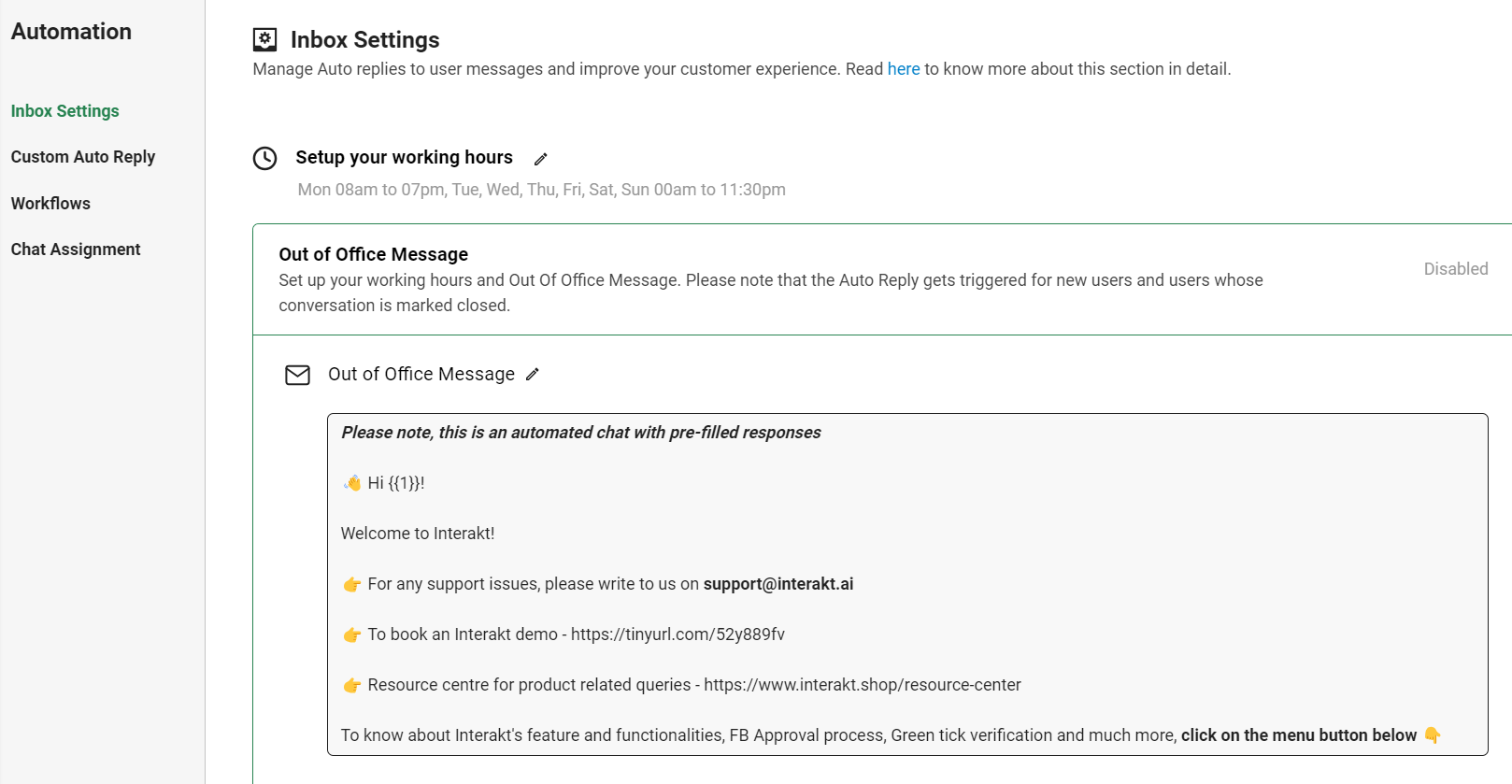 How to send welcome, OOO and delayed message using Interakt?