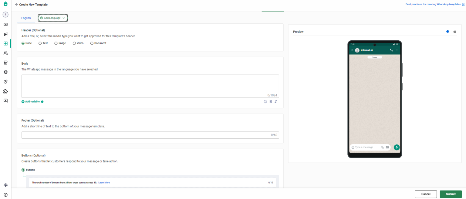 How to create new WhatsApp Business Templates on Interakt?