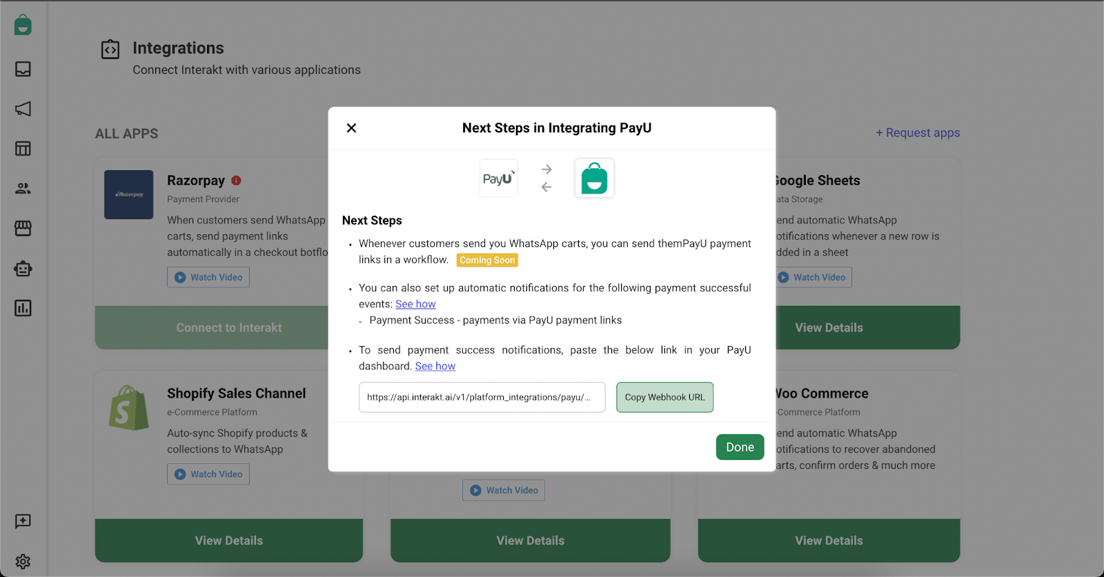 How to connect your PayU account with Interakt?