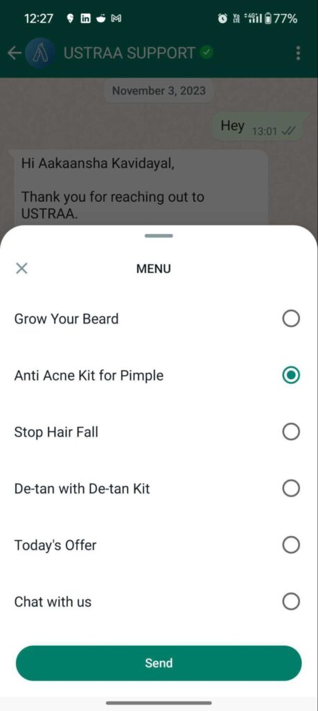 Get Interactive messages with WhatsApp Interactive Buttons
