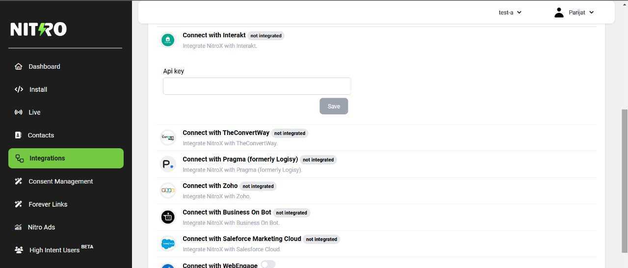 A step-by-step guide to Interakt and NitroX Integration