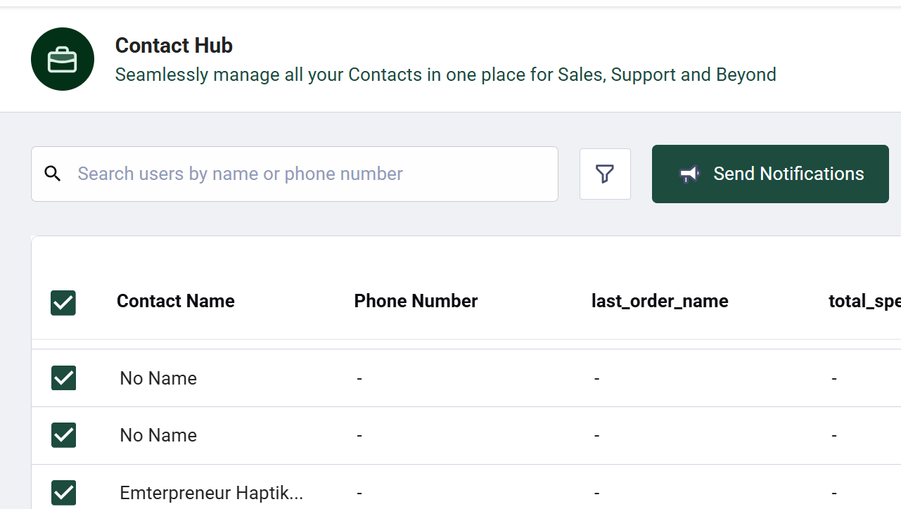 How to Search, Filter, and Perform Actions in Contact Hub